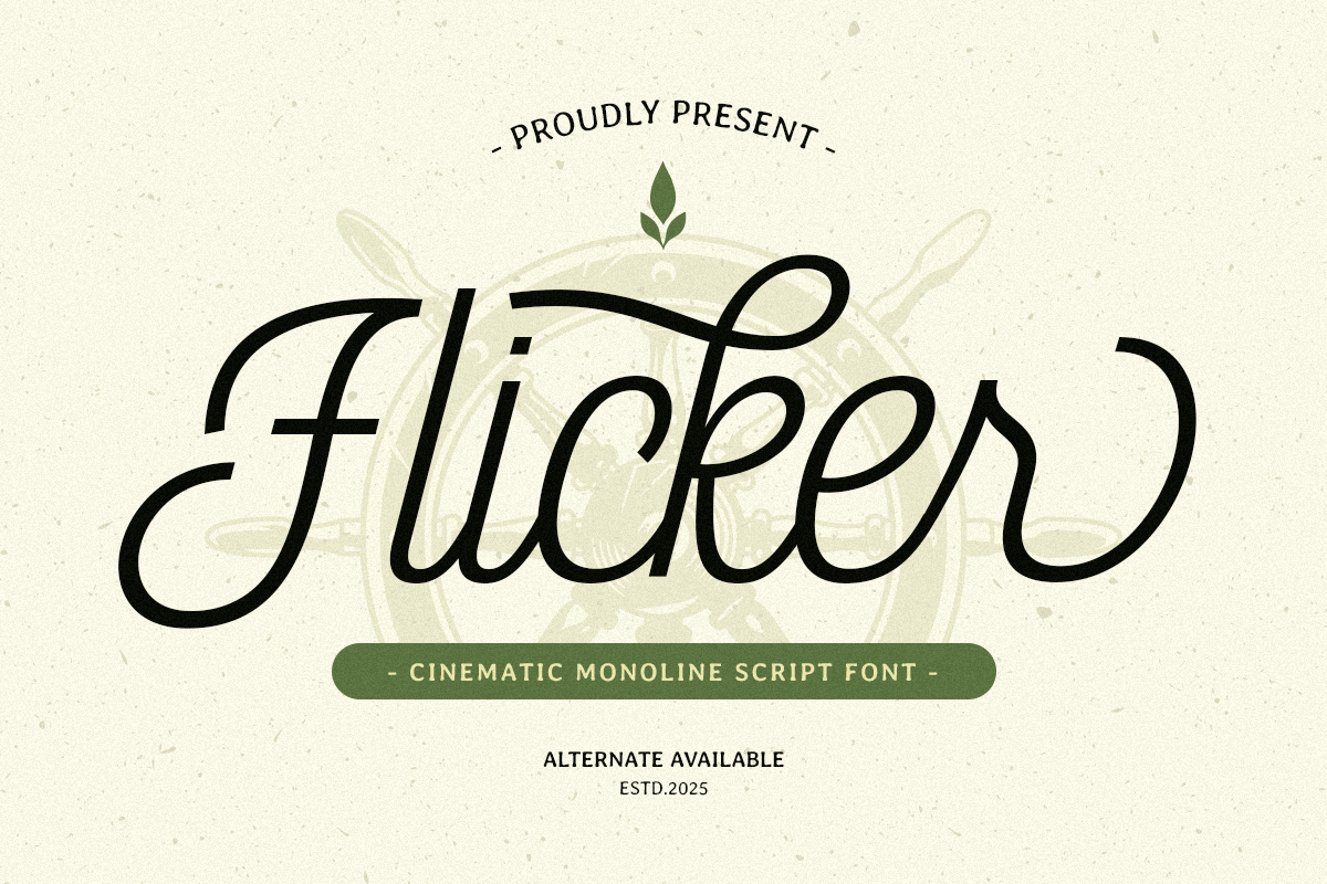Flicker - Cinematic Monoline Script Font – Sensatype Studio
