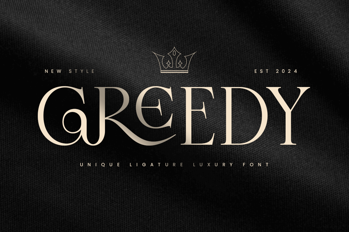 Greedy - Unique Ligature Luxury Font – Sensatype Studio