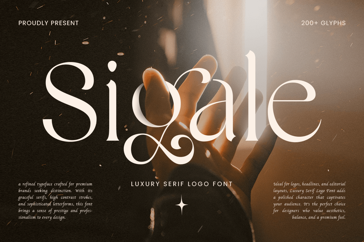 Sigale - Modern Display Serif Logo Font – Sensatype Studio