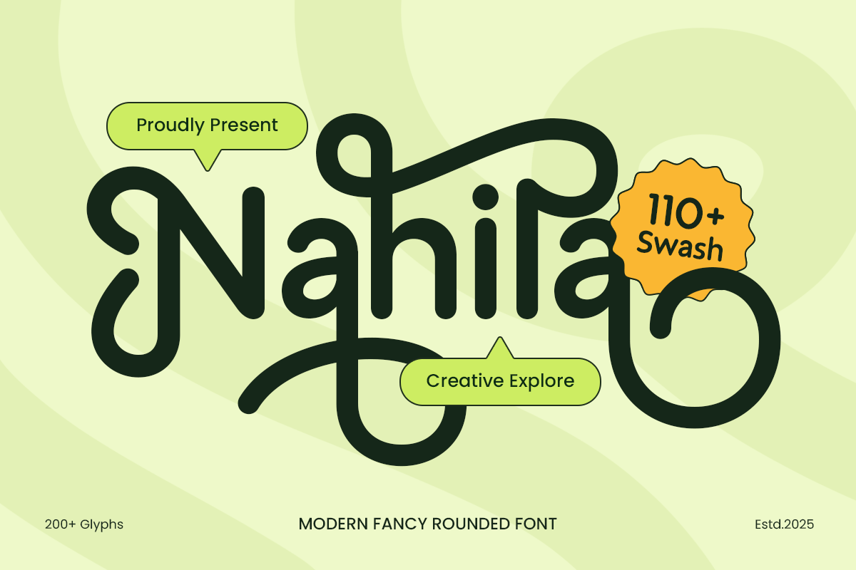 Nahila - Modern Fancy Rounded Font – Sensatype Studio