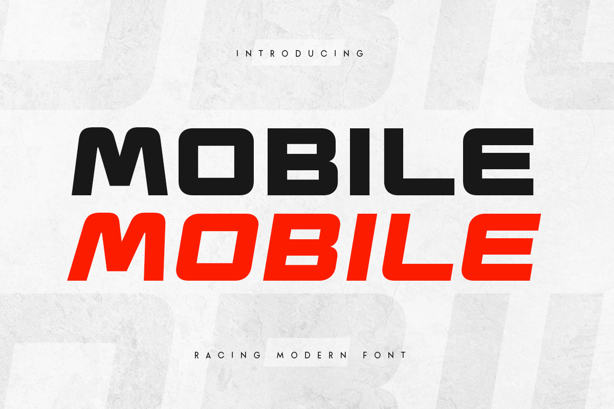 Mobile - Racing Car Modern Font – Sensatype Studio