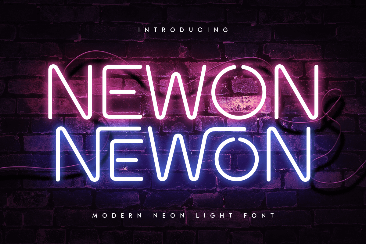 Newon - Modern Neon Light Font – Sensatype Studio