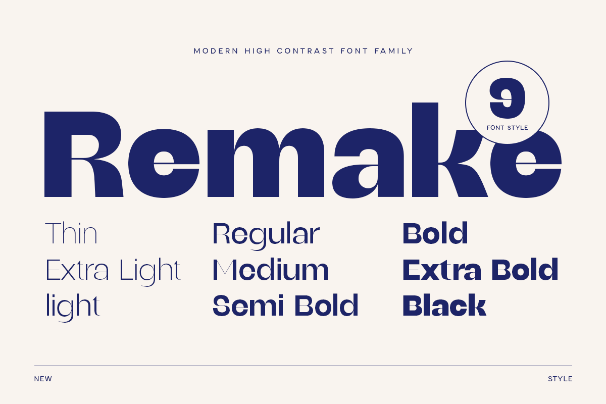 Remake - High Contrast Font Family – Sensatype Studio