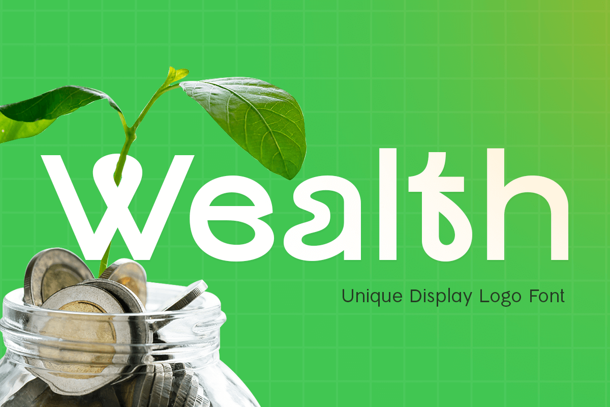 Wealth - Unique Display Logo Font – Sensatype Studio