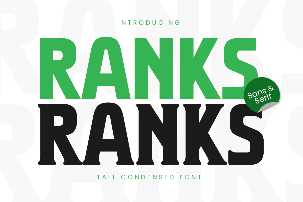 Ranks - Tall Condensed Font – Sensatype Studio