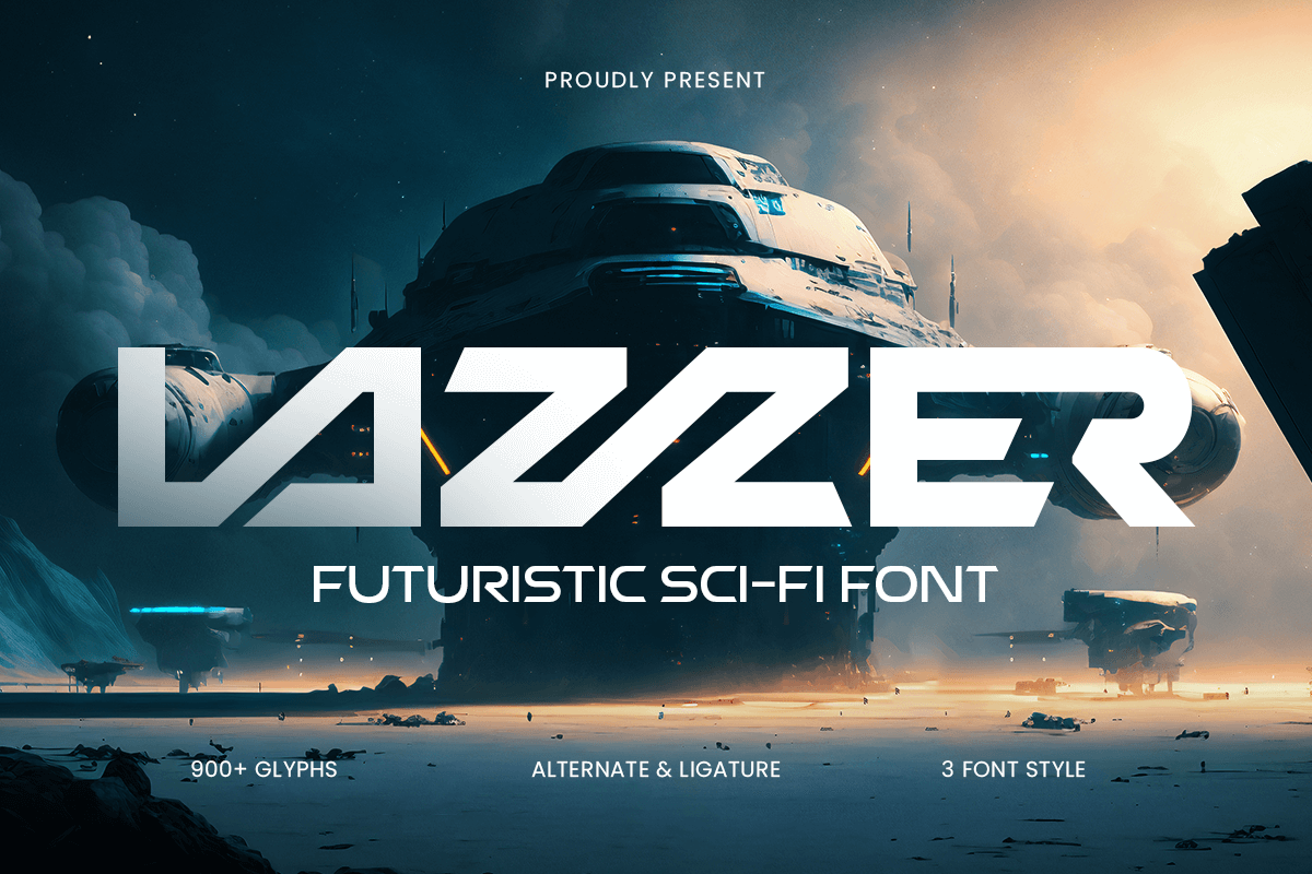 Lazzer - Futuristic Sci-Fi Font – Sensatype Studio