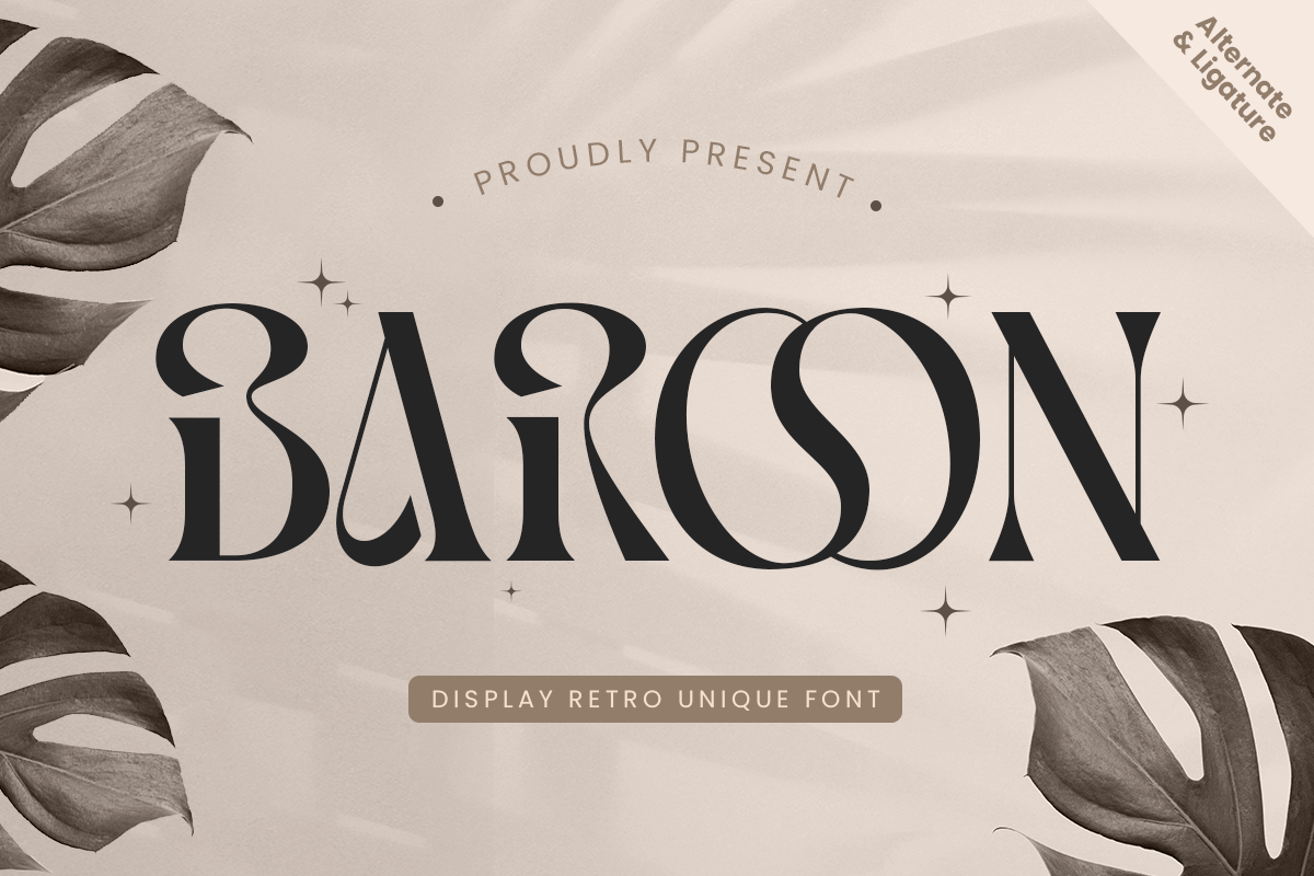 Baroon - Display Retro Unique Font – Sensatype Studio