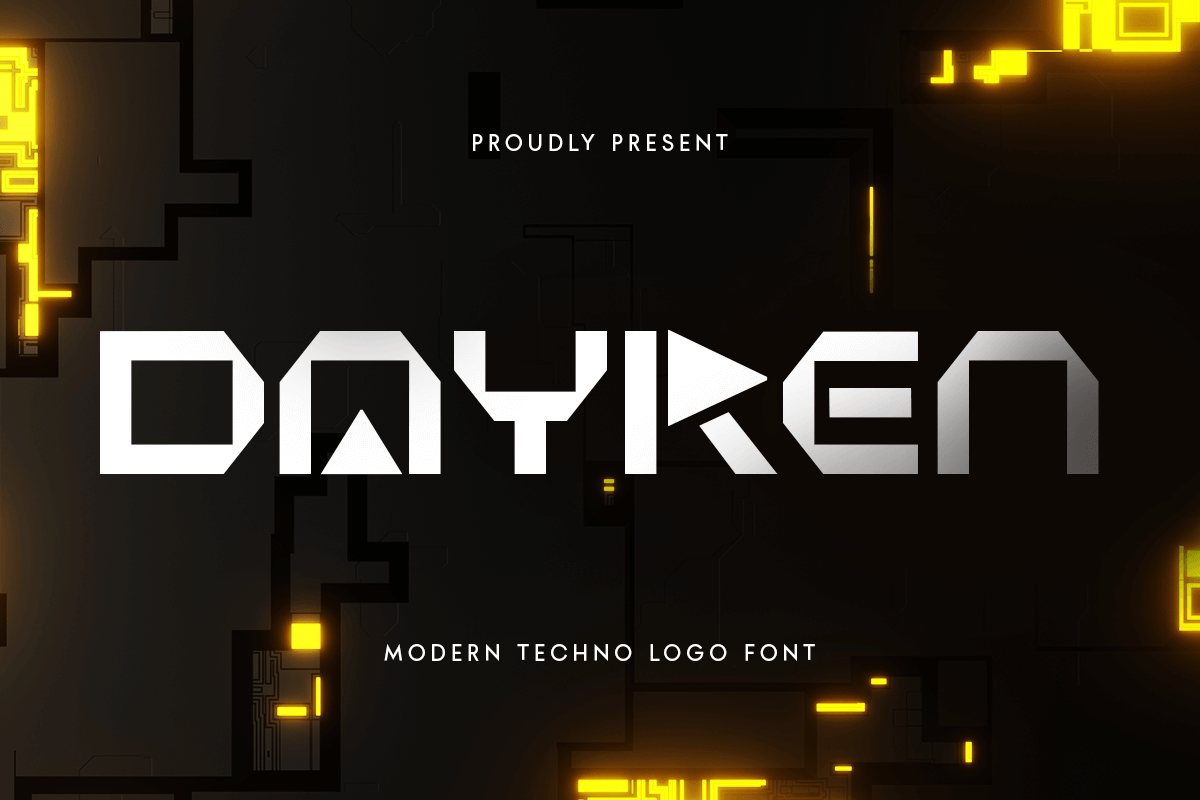 Dayren - Modern Techno Logo Font – Sensatype Studio
