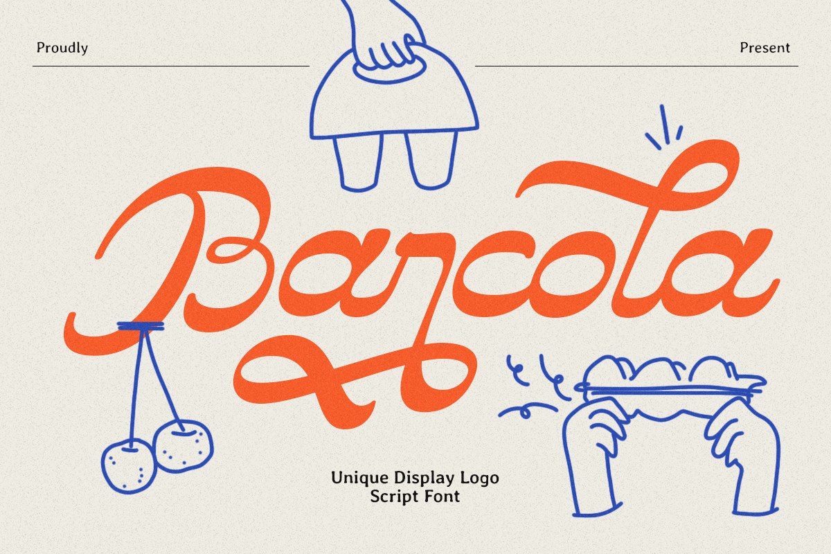 Barcola - Unique Display Logo Script Font – Sensatype Studio