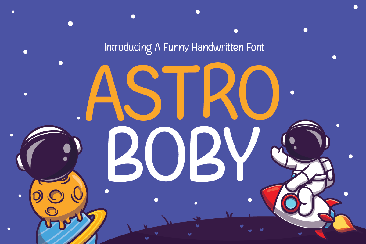 Astro Boby - Kids Aero Space Quirkiy Unique font – Sensatype Studio