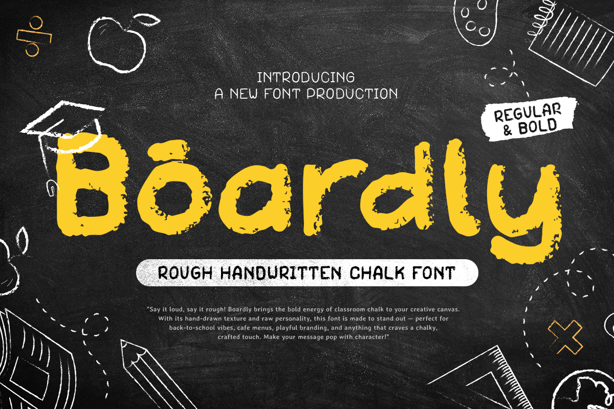 Boardly - Rough Handwritten Chalk Font – Sensatype Studio