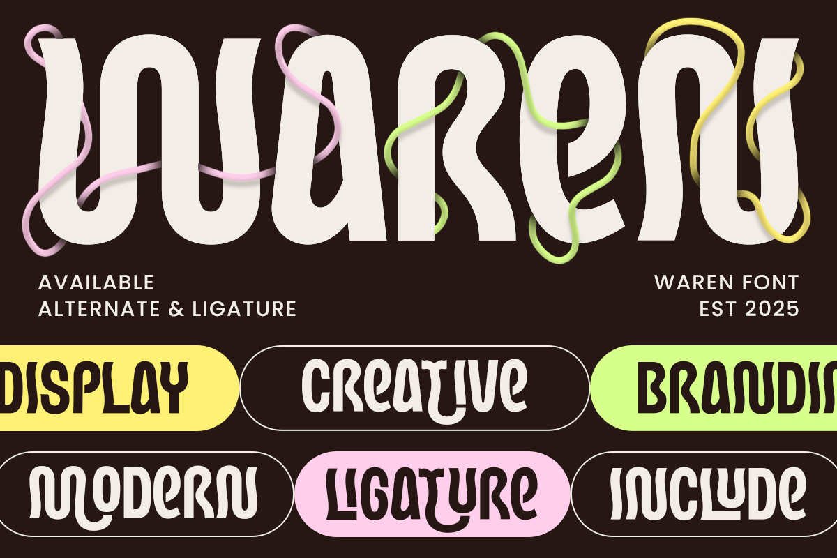 Waren - Display Creative Condensed Branding Font – Sensatype Studio