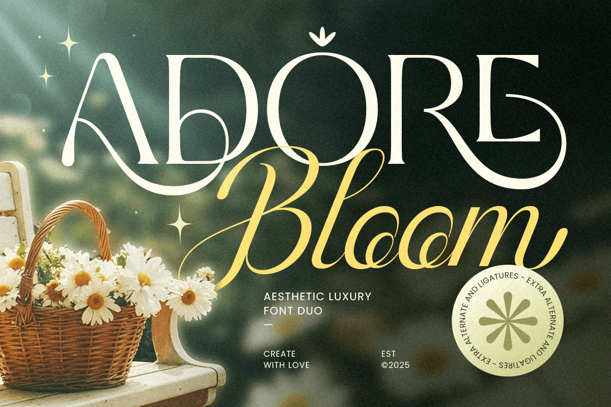Adore Bloom - Aesthetic Luxury Font Duo – Sensatype Studio